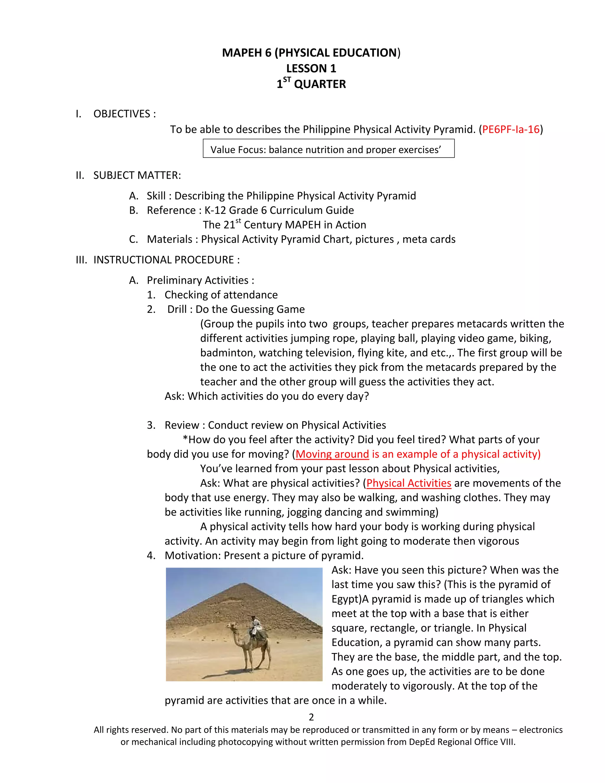 PE 6 K-12 TEACHER'S GUIDE Q1 2017 | PDF