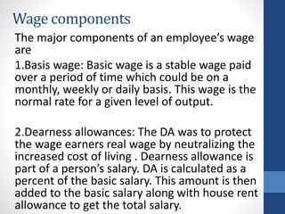 Wages and industrial relation by Arun Monappa | PPT