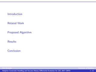 Adaptive Constraint Handling and Success History Differential Evolution for CEC 2017 Constrained ...
