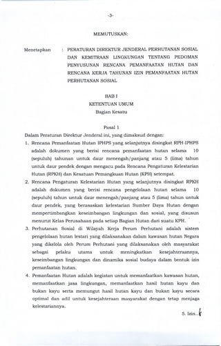 Peraturan Direktur Jenderal PSKL Nomor 8 Tahun 2017 Tentang : Pedoman ...