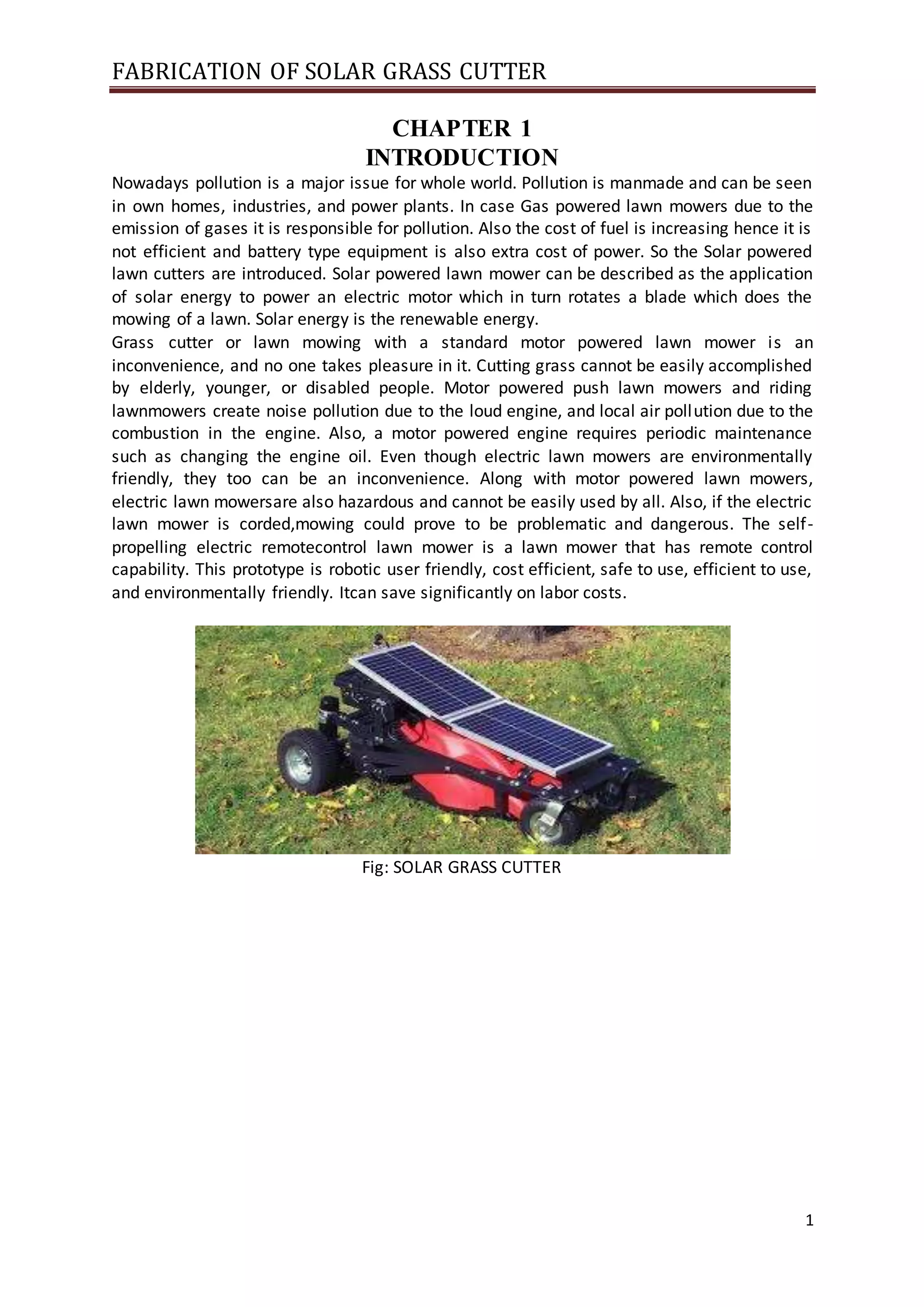 solar grass cutter | DOCX