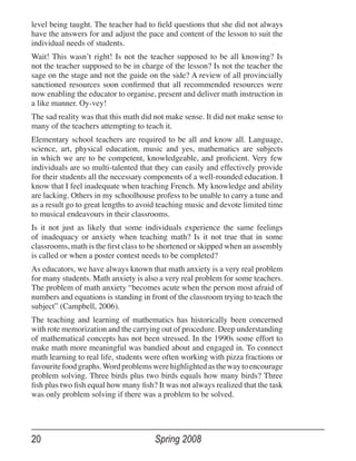 P. 19 Teacher Math Anxiety | PDF