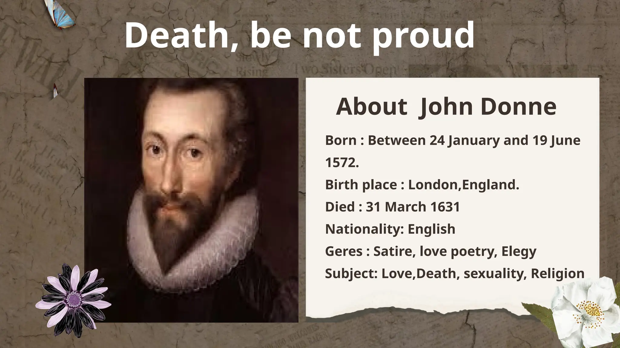 101 - Death be not Proud Poem on Presentation | PPTX