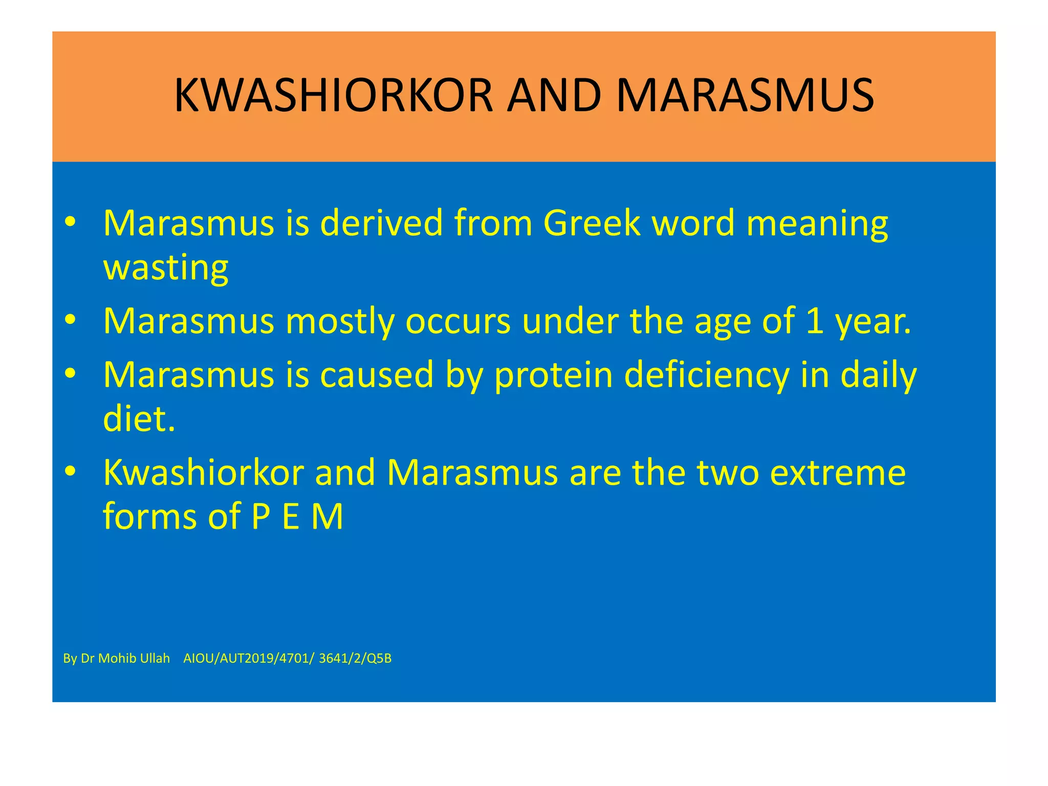 Protein Energy Malnutrition Protein Calorie Malnutrition | PPTX