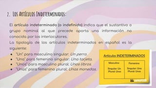 Palabras gramaticales: Artículo, conjunciones y preposiciones | PPTX