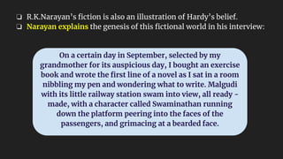 Comparative Study of R.K. Narayan's 'Malgudi' and Thomas Hardy's ...
