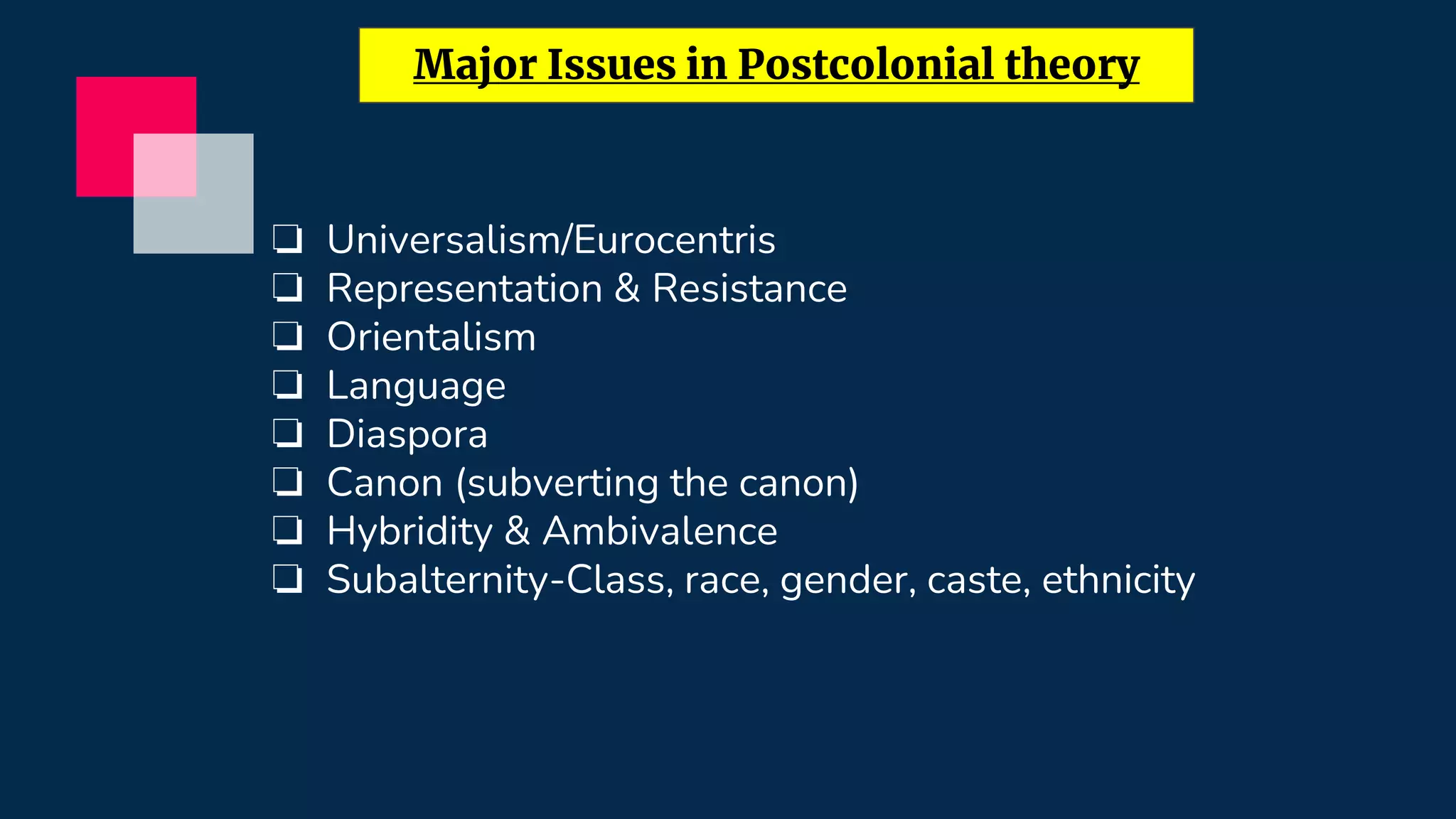 Postcolonial Theory and Literature: An Overview | PPTX