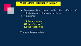 Postcolonial Theory and Literature: An Overview | PPTX