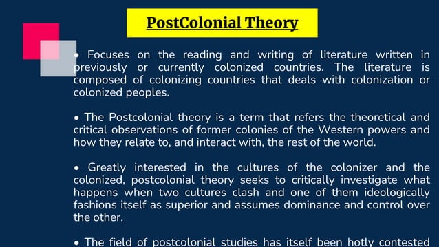 Postcolonial Theory and Literature: An Overview | PPTX