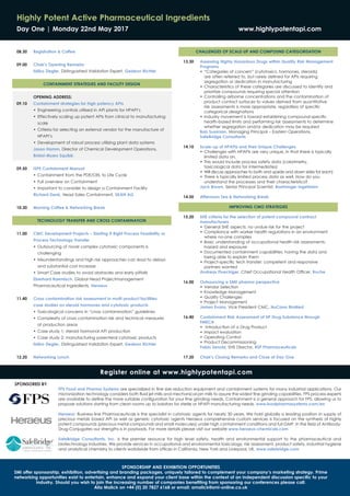 SMi Groups Highly Potent Active Pharmaceutical Ingredients (HPAPI) | PDF