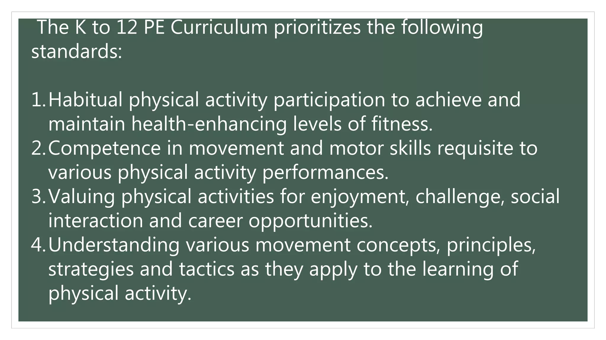 P.e curriculum framework | PPTX