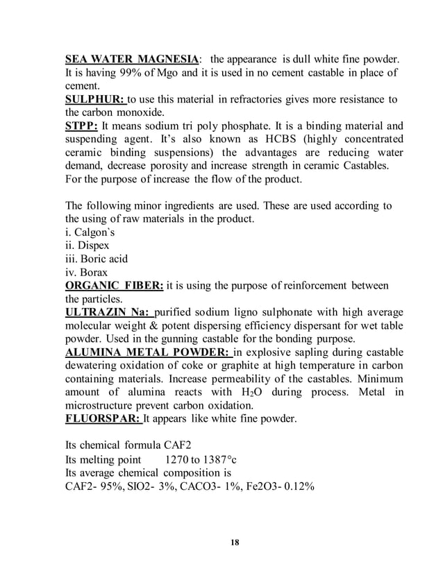 Vesuvius Project report - Monolithic refractories | DOC