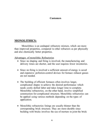 Vesuvius Project report - Monolithic refractories | DOC