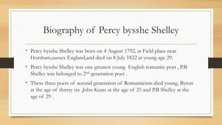 P.b shelly (history of literature) | PPTX