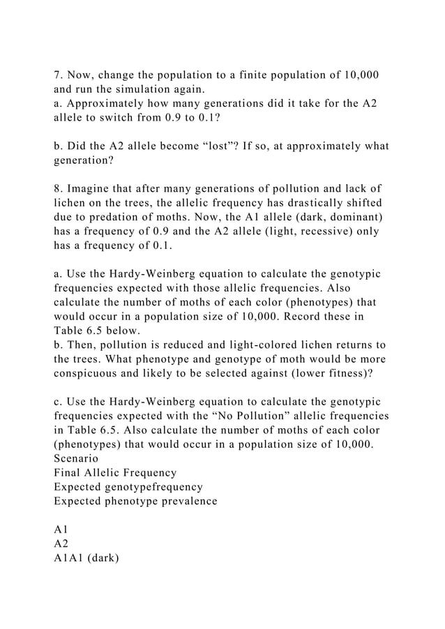 p. 1Lab 6 Population Genetics Hardy-Weinberg TheoremOBJEC.docx