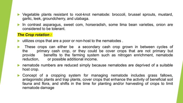 NEMATODE MANAGEMENT OPTIONS AND APPROACHES FOR ORGANIC FARMING AND ...