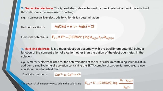 INDICATOR ELECTRODE | PPTX | Chemistry | Science