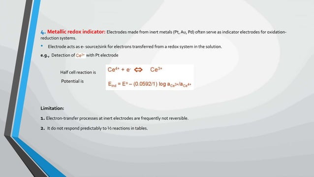 INDICATOR ELECTRODE | PPTX | Chemistry | Science