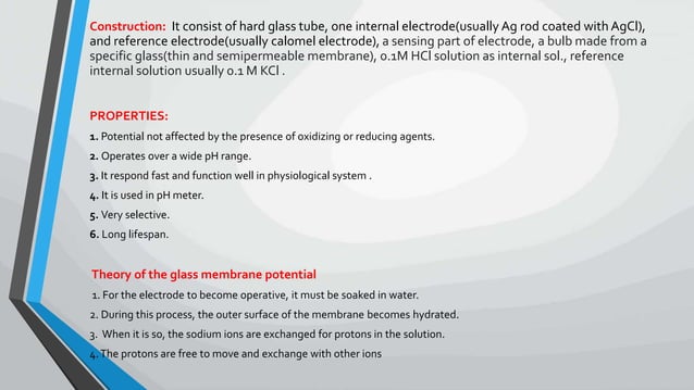 INDICATOR ELECTRODE | PPTX | Chemistry | Science