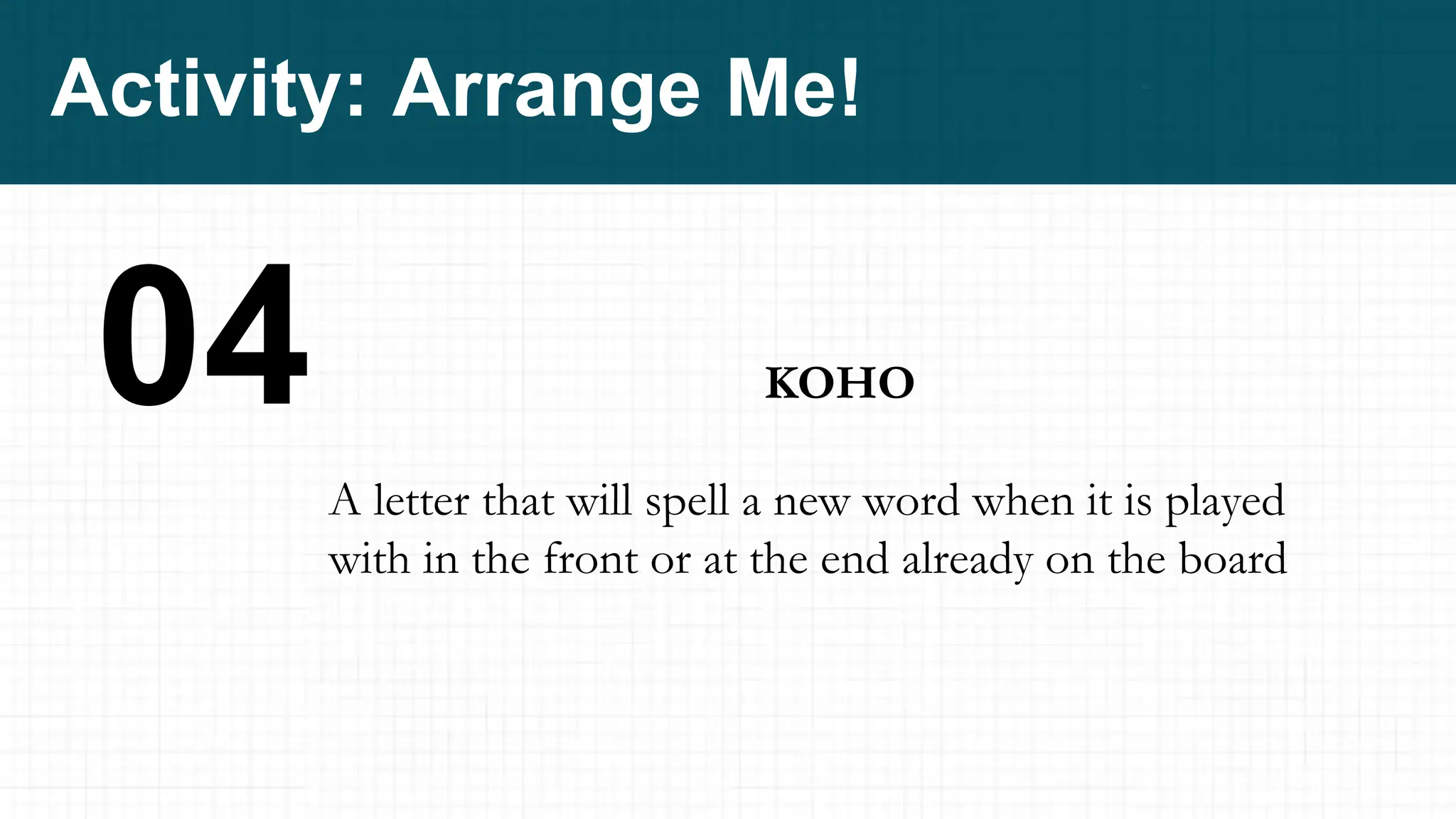 An Indoor Recreational Activity: Scrabble | PPTX