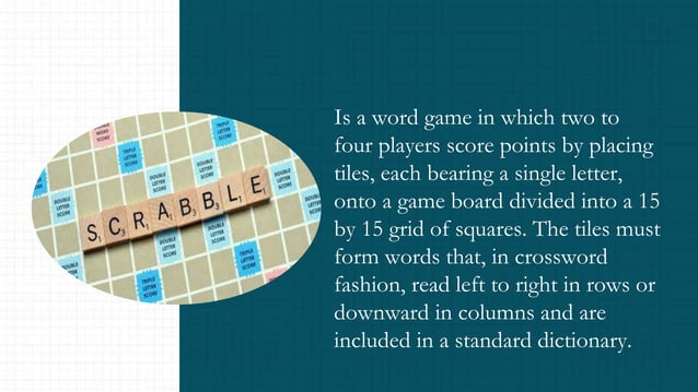 An Indoor Recreational Activity: Scrabble | PPTX | Board Games and ...