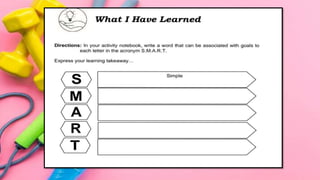 P.E_SMART Goals- QUARTER 3 IN P.E GRADE 8 | PPTX