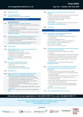 SMi Group's 5th annual Drug Safety 2018 conference | PDF ...