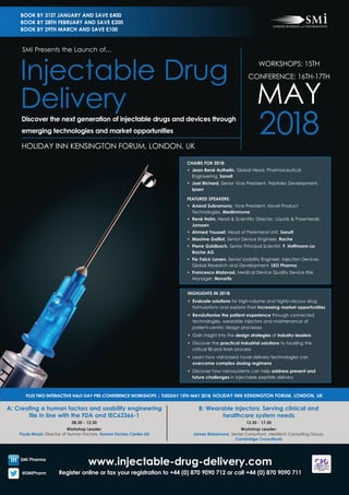 SMi Group's Injectable Drug Delivery 2018 conference | PDF