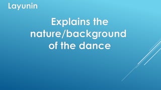 P.E 5 Q3 w1.pptx MGA KATANGIAN/BACKGROUND NG MGA PILING SAYAW | PPTX