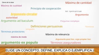 P. Grice y falacias en diálogos argumentativos a través de definiciones ...