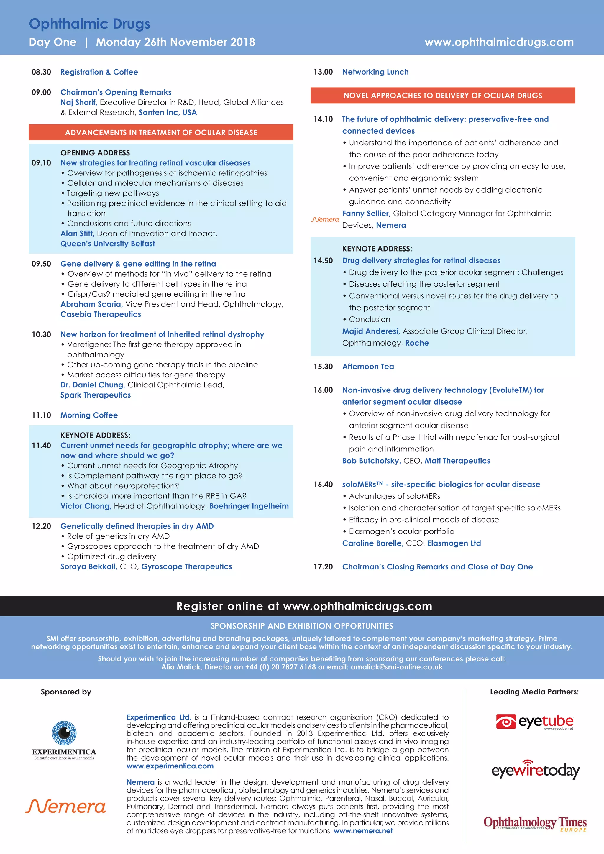 SMi Group's Ophthalmic Drugs 2018 | PDF