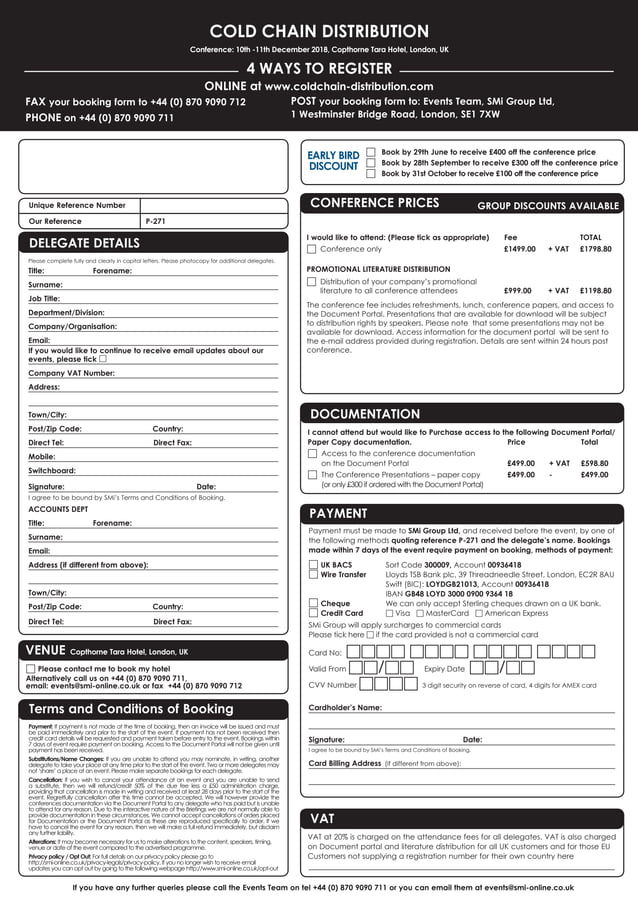 SMi Group's Cold Chain Distribution 2018 | PDF