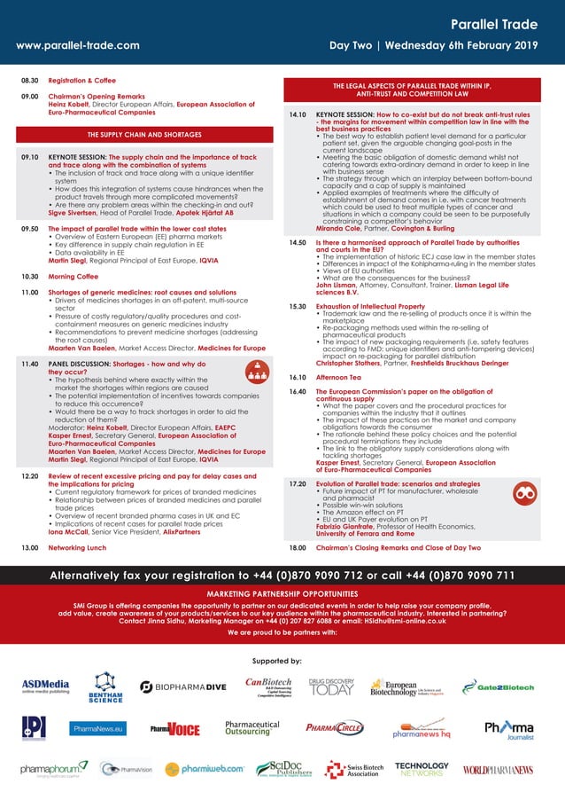 SMi Group's 13th annual Parallel Trade 2019 | PDF