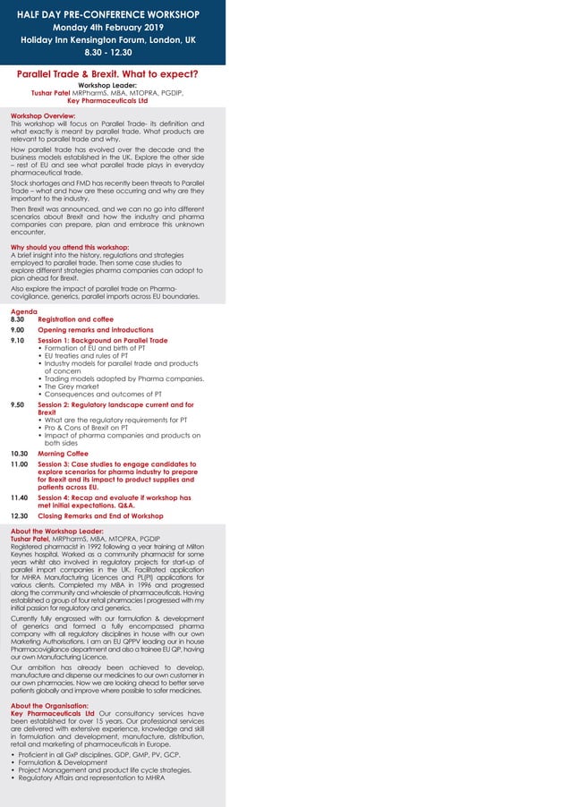 SMi Group's 13th annual Parallel Trade 2019 | PDF