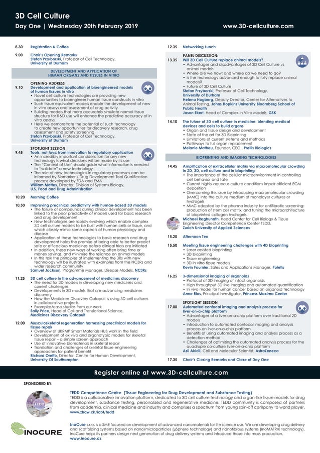 SMi Group's 3d Cell Culture 2019 conference | PDF