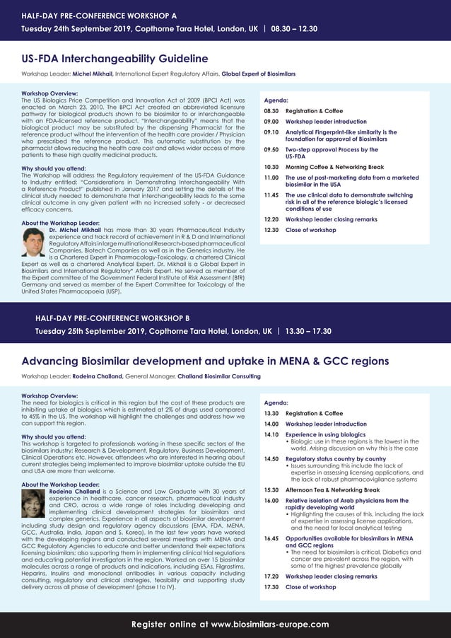 SMi Group's Biosimilars 2019 conference | PDF