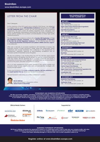 SMi Group's Biosimilars 2019 conference | PDF