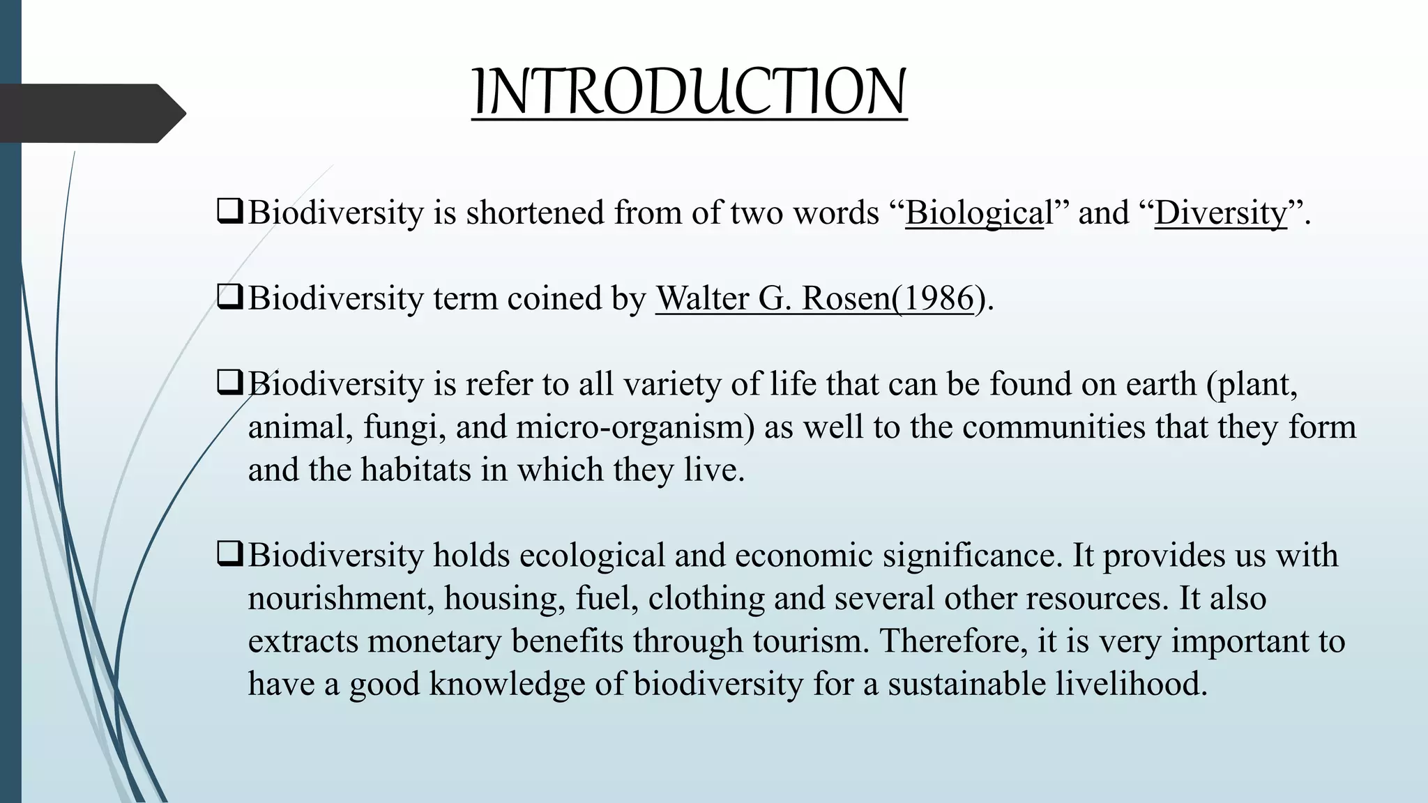 Biodiversity and Conservation l Types of Biodiversity l Genetic ...