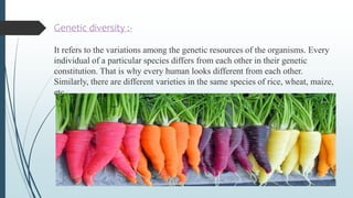 Biodiversity and Conservation l Types of Biodiversity l Genetic ...