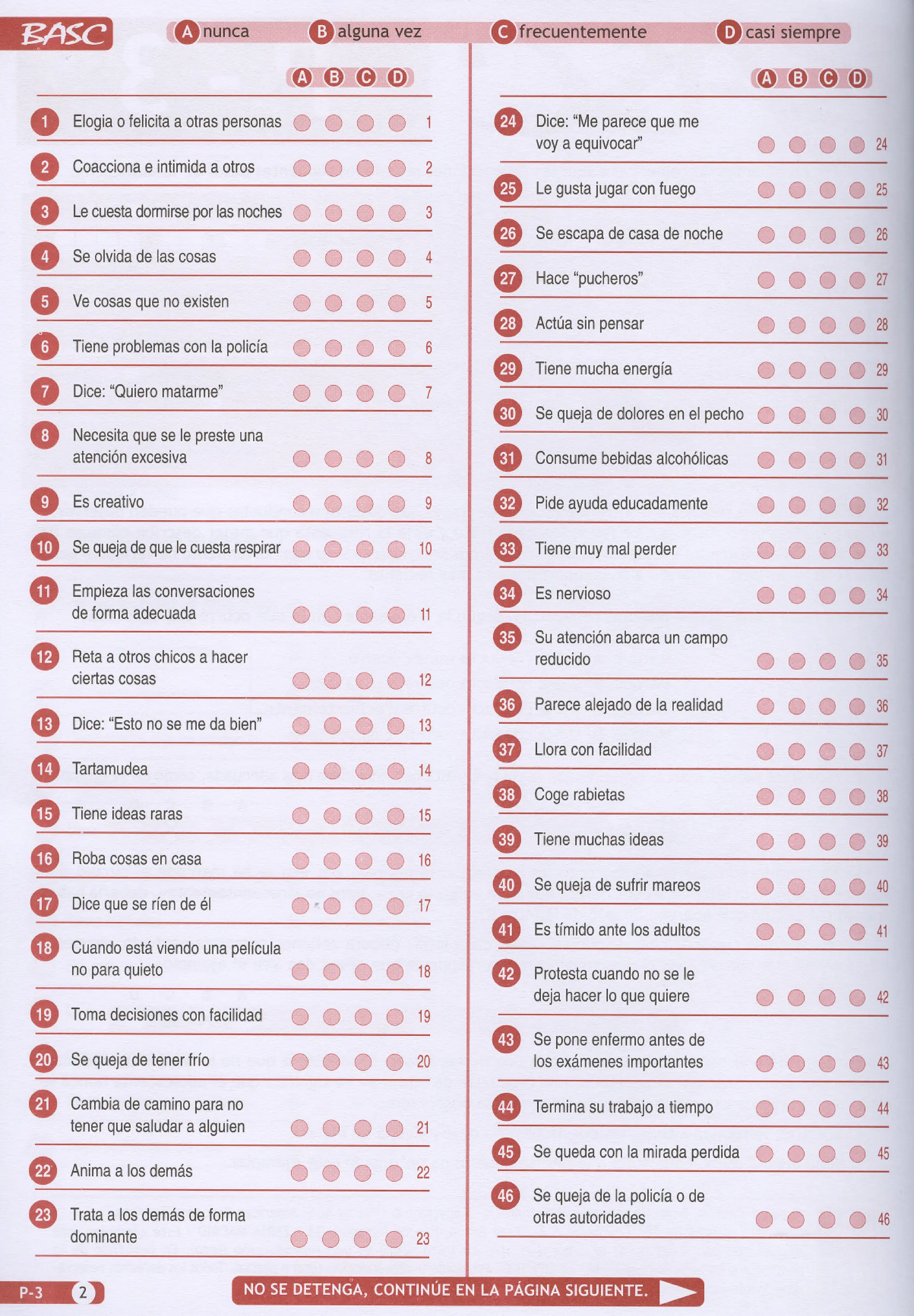 BASC P3 cuadernillo de la bateria basc p3 | PDF