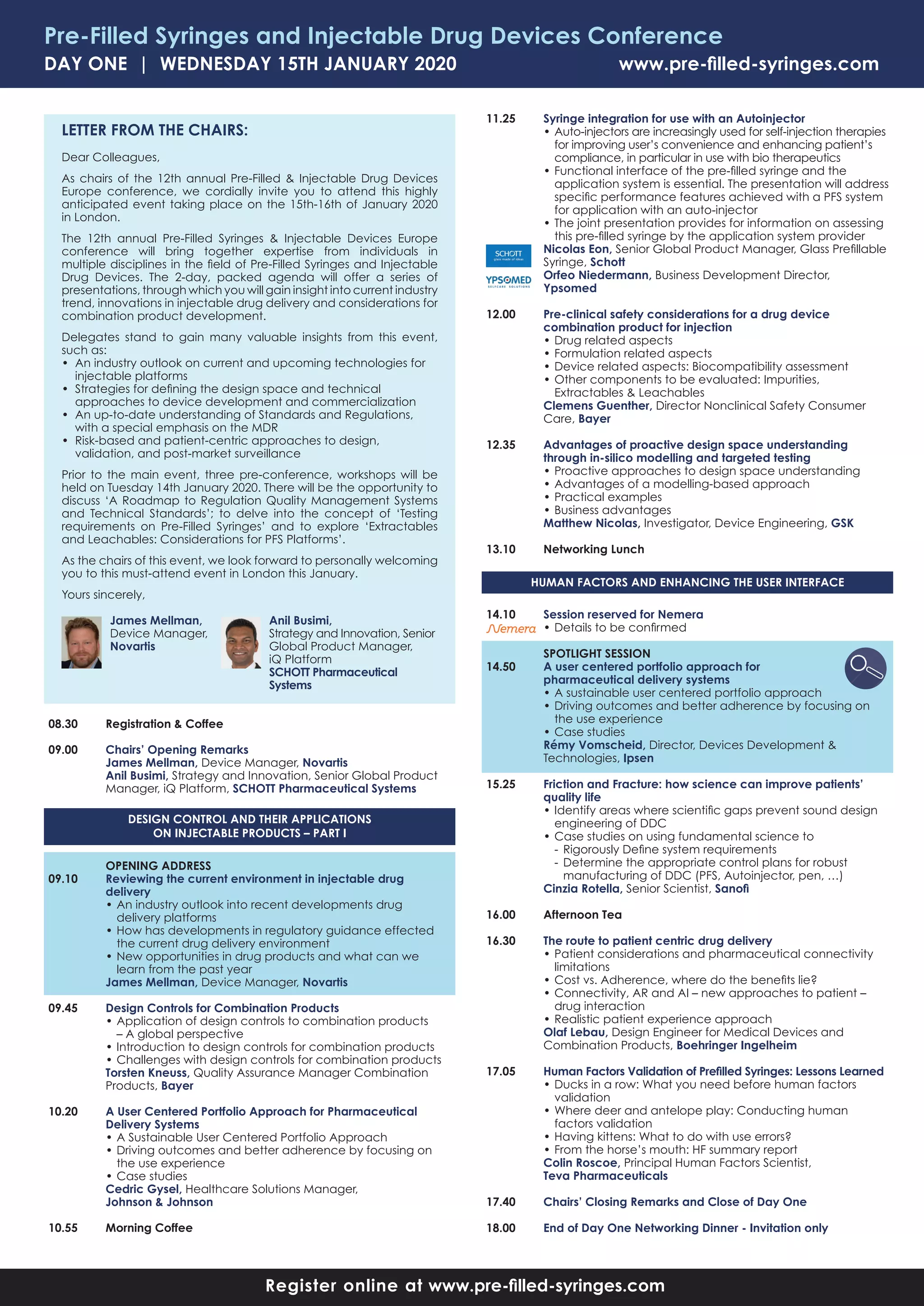 SMi Group's Pre-Filled Syringes and Injectable Drug Devices 2020 | PDF