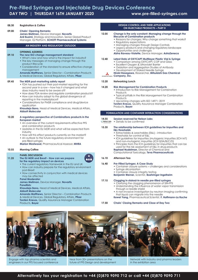 SMi Group's Pre-Filled Syringes and Injectable Drug Devices 2020 | PDF