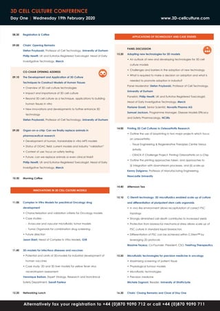 SMi Group's 3D Cell Culture 2020 conference | PDF