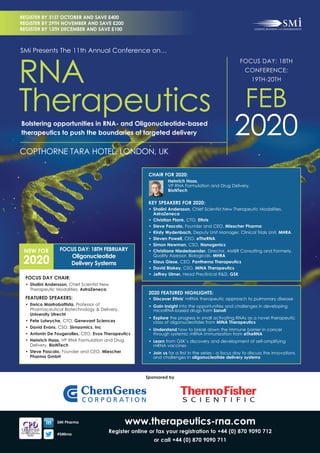 SMi Group's RNA Therapeutics 2020 conference | PDF | Free Download
