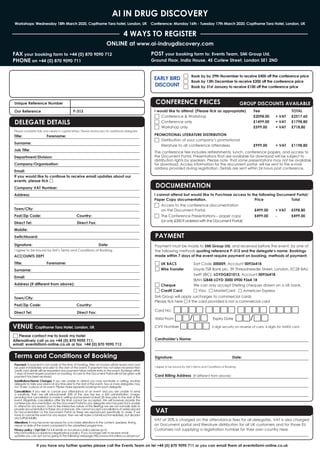 SMi Group's AI in Drug Discovery 2020 conference | PDF