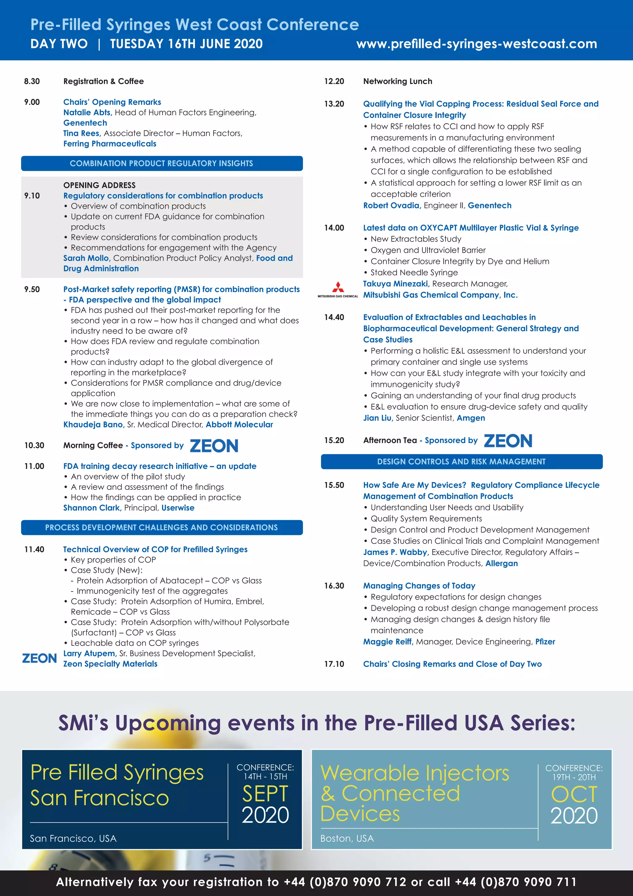 SMi Group's Pre-filled Syringes West Coast 2020 conference | PDF