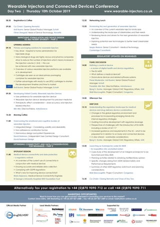 SMi Group's Wearable Injectors and Connected Devices 2019 | PDF ...