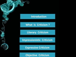 various types of criticism | PPTX