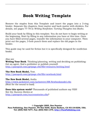 book writing layout template | PDF