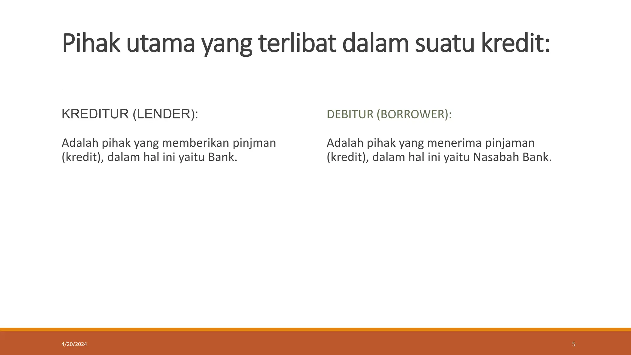 KREDIT PERBANKAN JENIS DAN RUANG LINGKUPNYA | PPTX